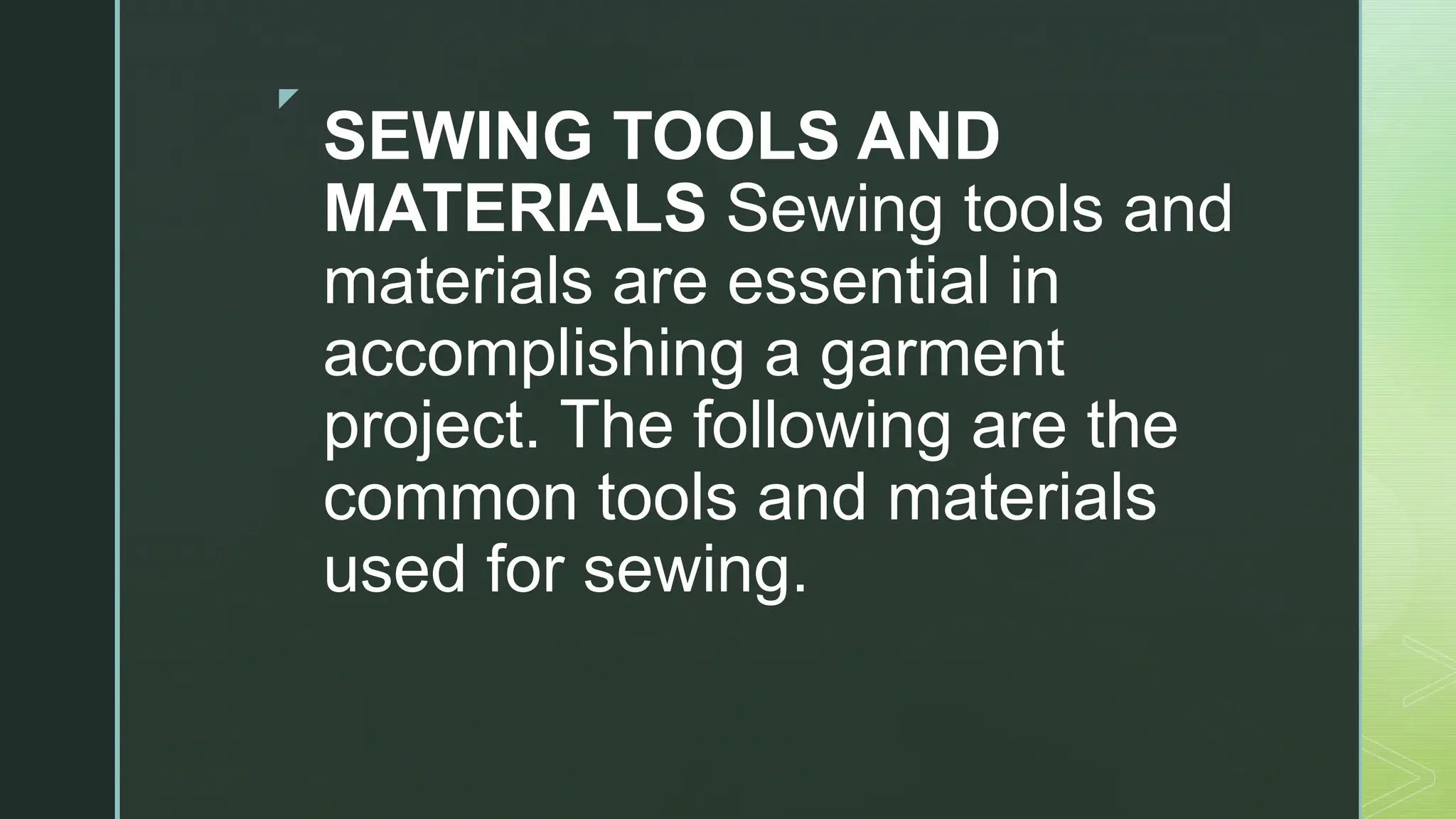 Identifying and Classifying Sewing Tools and Materials | PPT