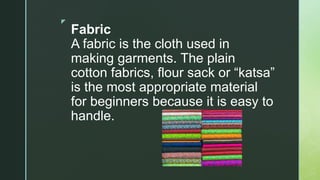 Identifying and Classifying Sewing Tools and Materials | PPT