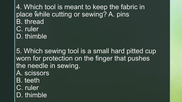 Identifying and Classifying Sewing Tools and Materials | PPT