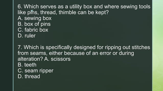 Identifying and Classifying Sewing Tools and Materials | PPT