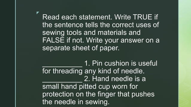 Identifying and Classifying Sewing Tools and Materials | PPT