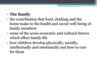 Home economics presentation | PPTX