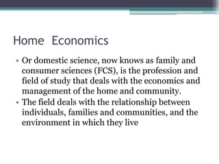 Home economics presentation | PPTX