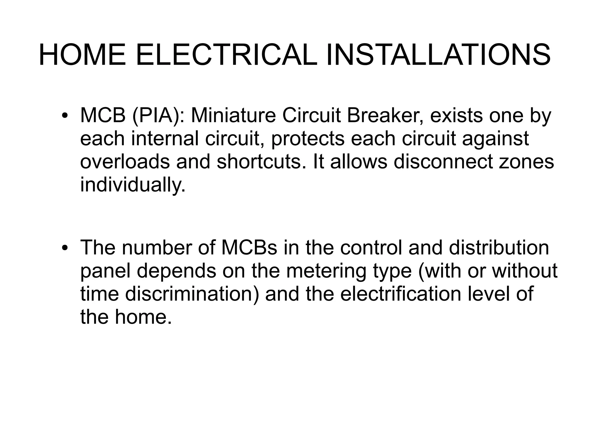 Home electrical installations | PDF