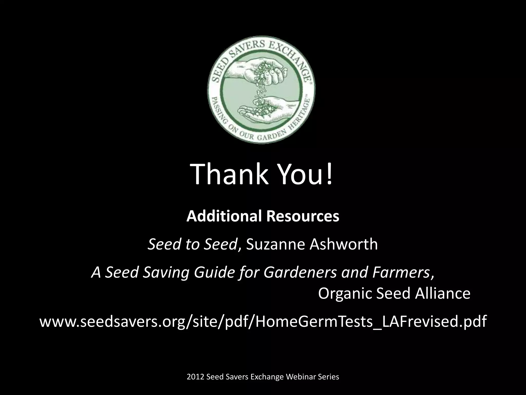 Germination Testing at Home | PPT