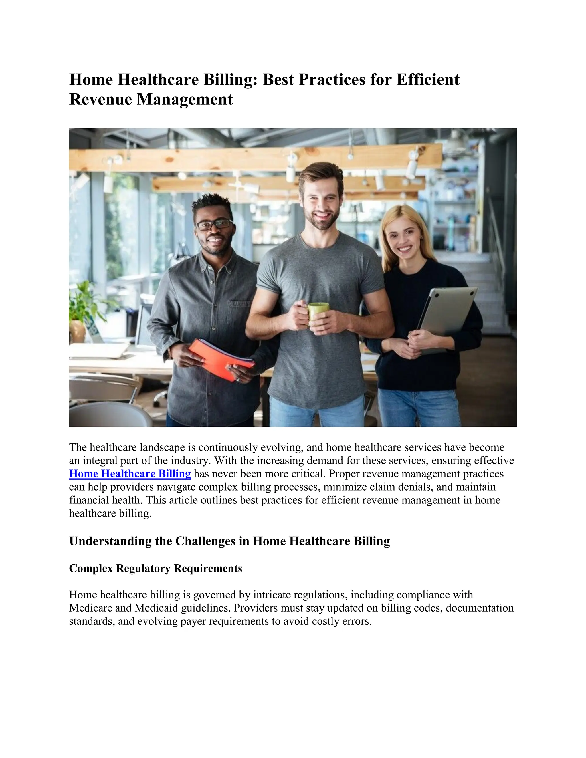 Home Healthcare Billing: Best Practices for Efficient Revenue Management | PDF