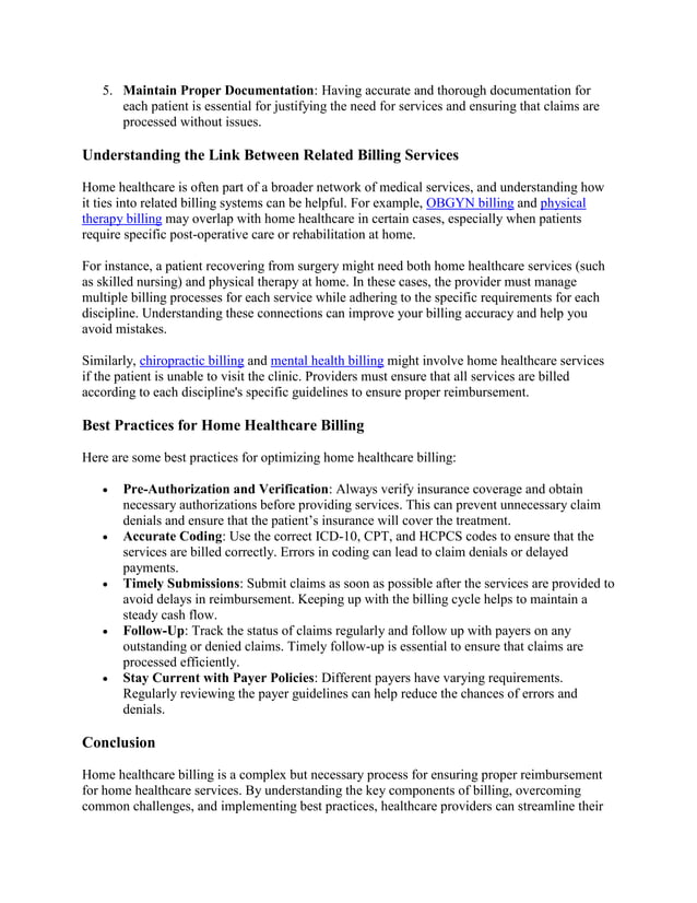 Home Healthcare Billing: A Comprehensive Guide | PDF