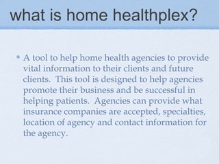 Home healthplex | PPT