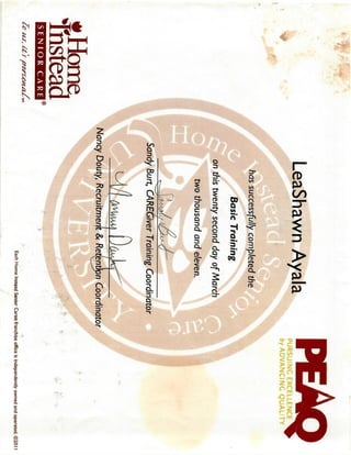 Home instead certifications | PDF