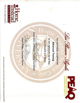 Home instead certifications | PDF