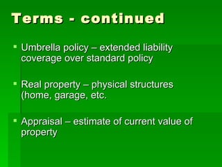 Basics of Homeowner's Insurance | PPT