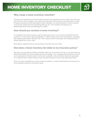 Home inventory checklist | DOC