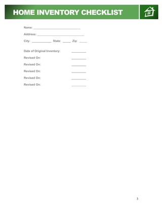 Home inventory checklist | DOC