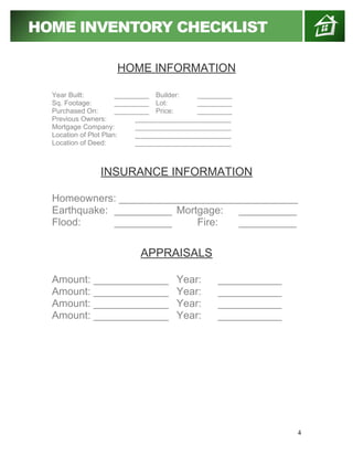 Home inventory checklist | DOC