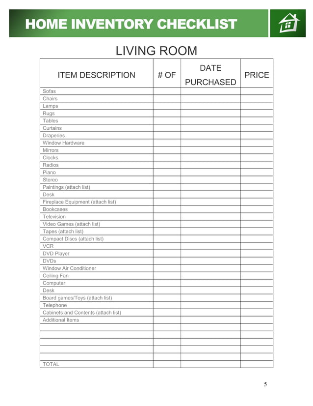 Home inventory checklist | DOC