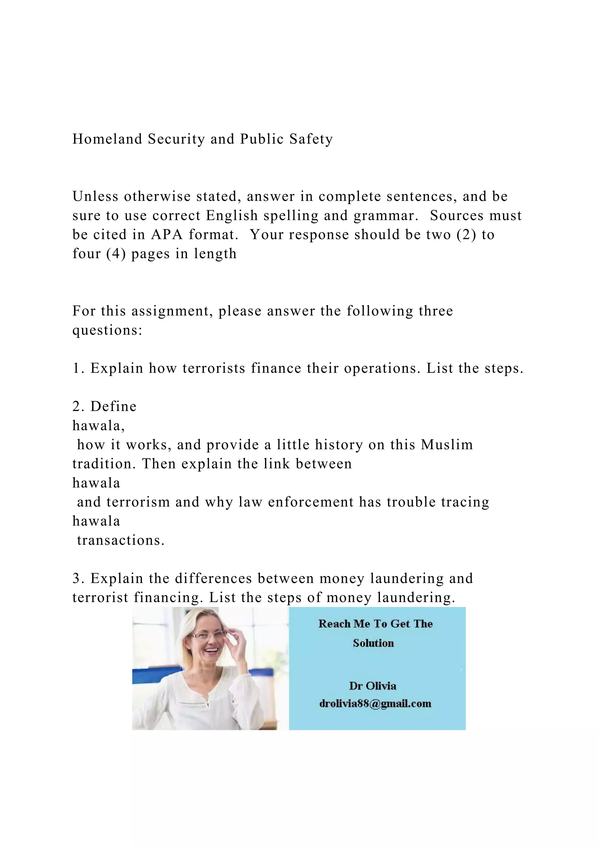 Homeland Security and Public SafetyUnless otherwise stated | PDF