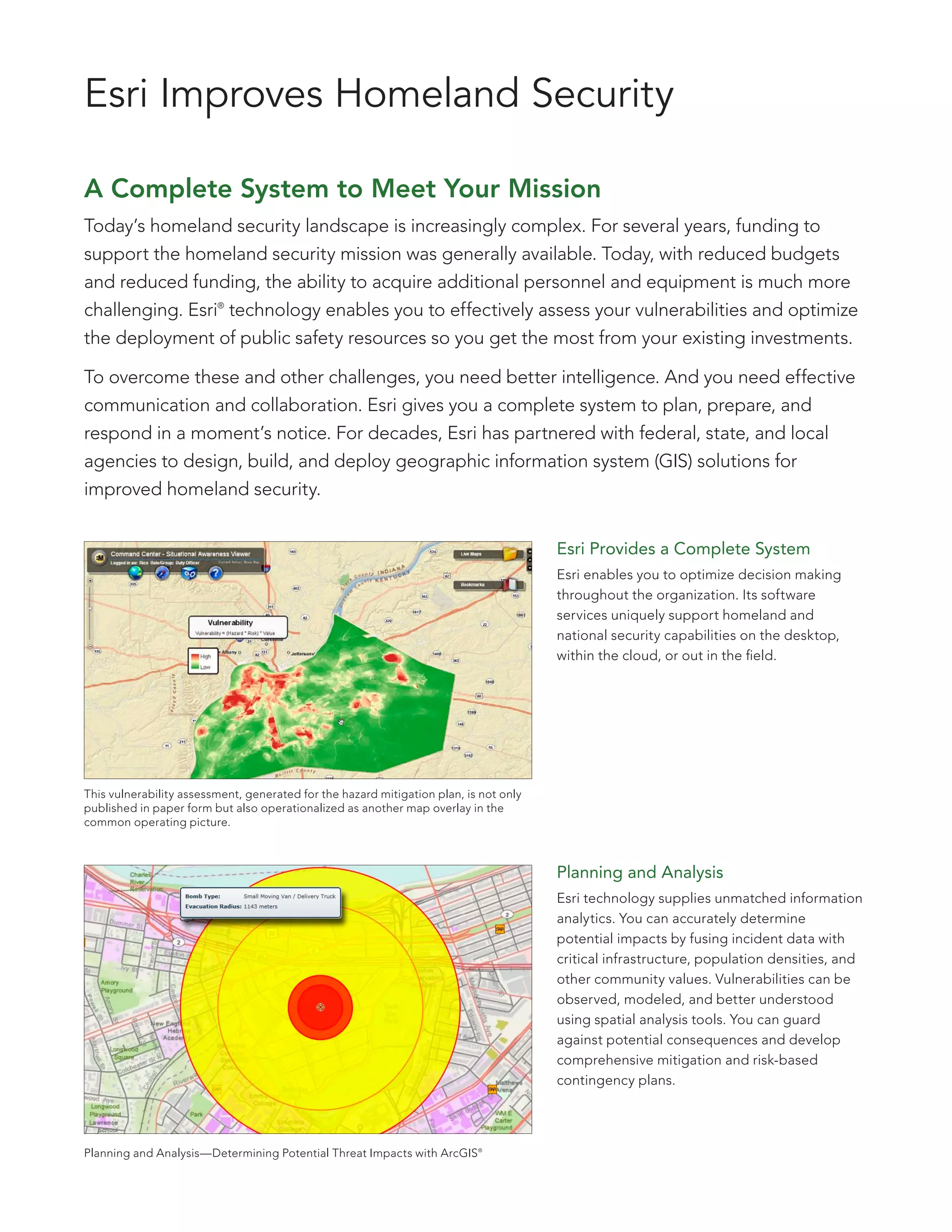 Esri Technology for Homeland Security | PDF