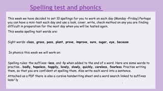 Home learning week 6 | PPTX
