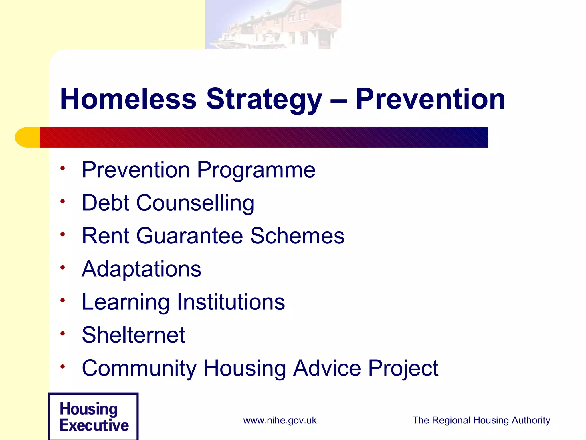 "Housing strategies as a solution to homelessness" | PPT | Government ...