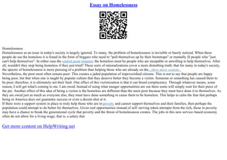 Homeless Essays | PPT