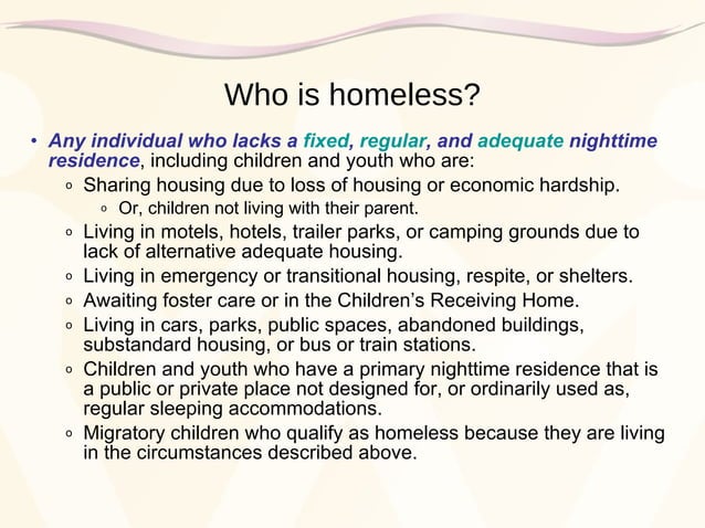 Homeless Information Presentation | PPT