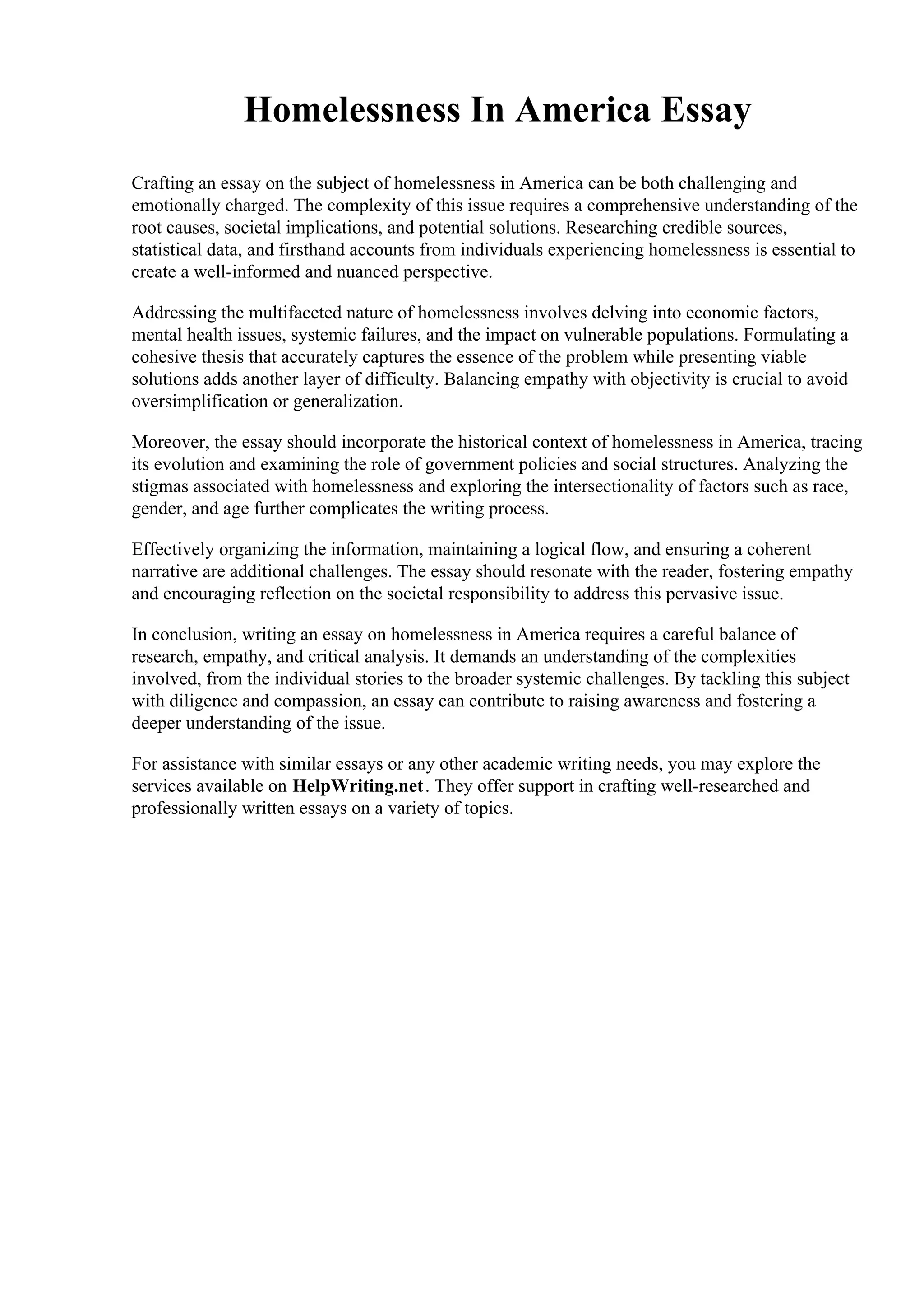 Homelessness In America Essay.pdf