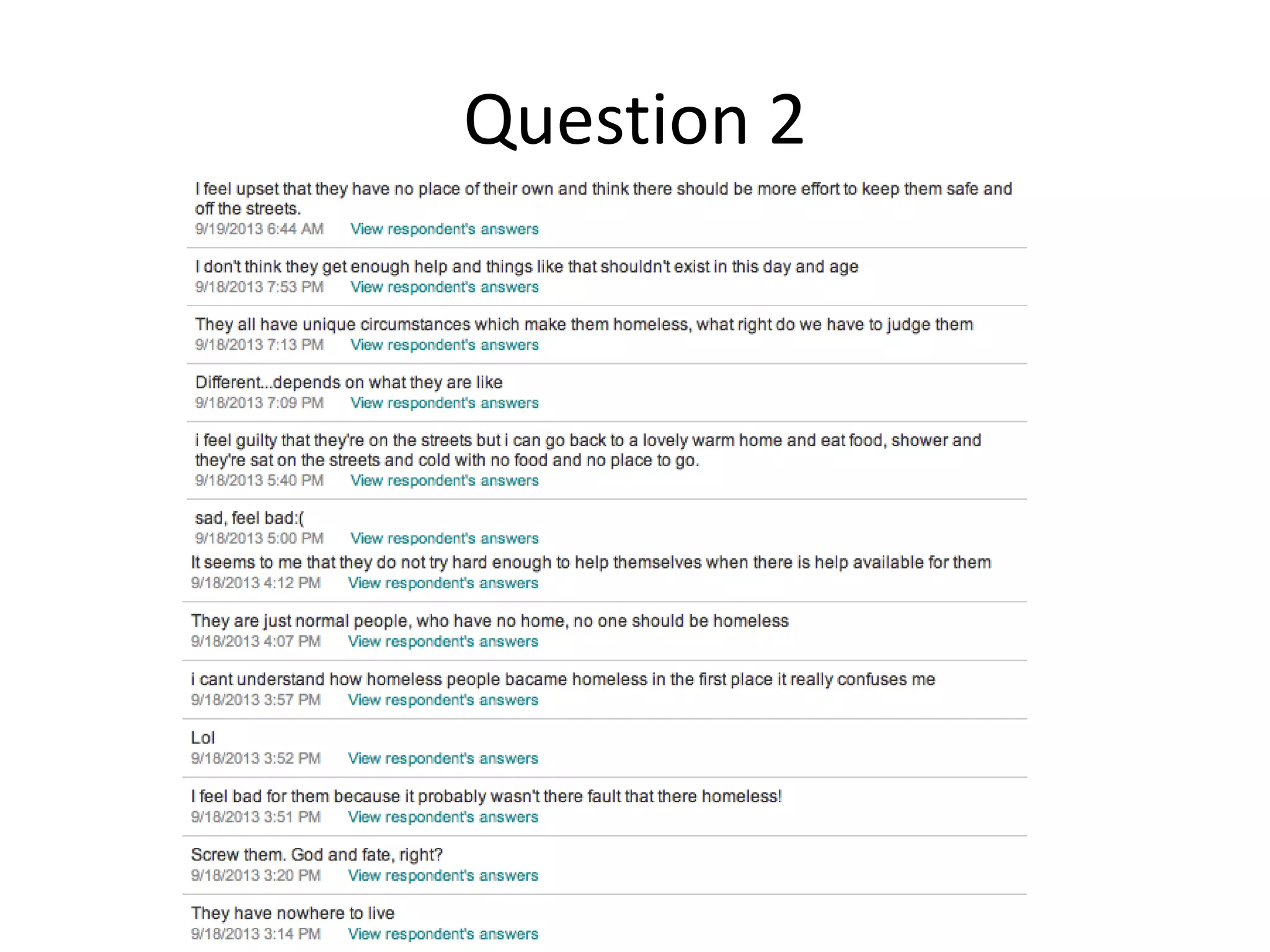 Homeless Survey Results | PPTX