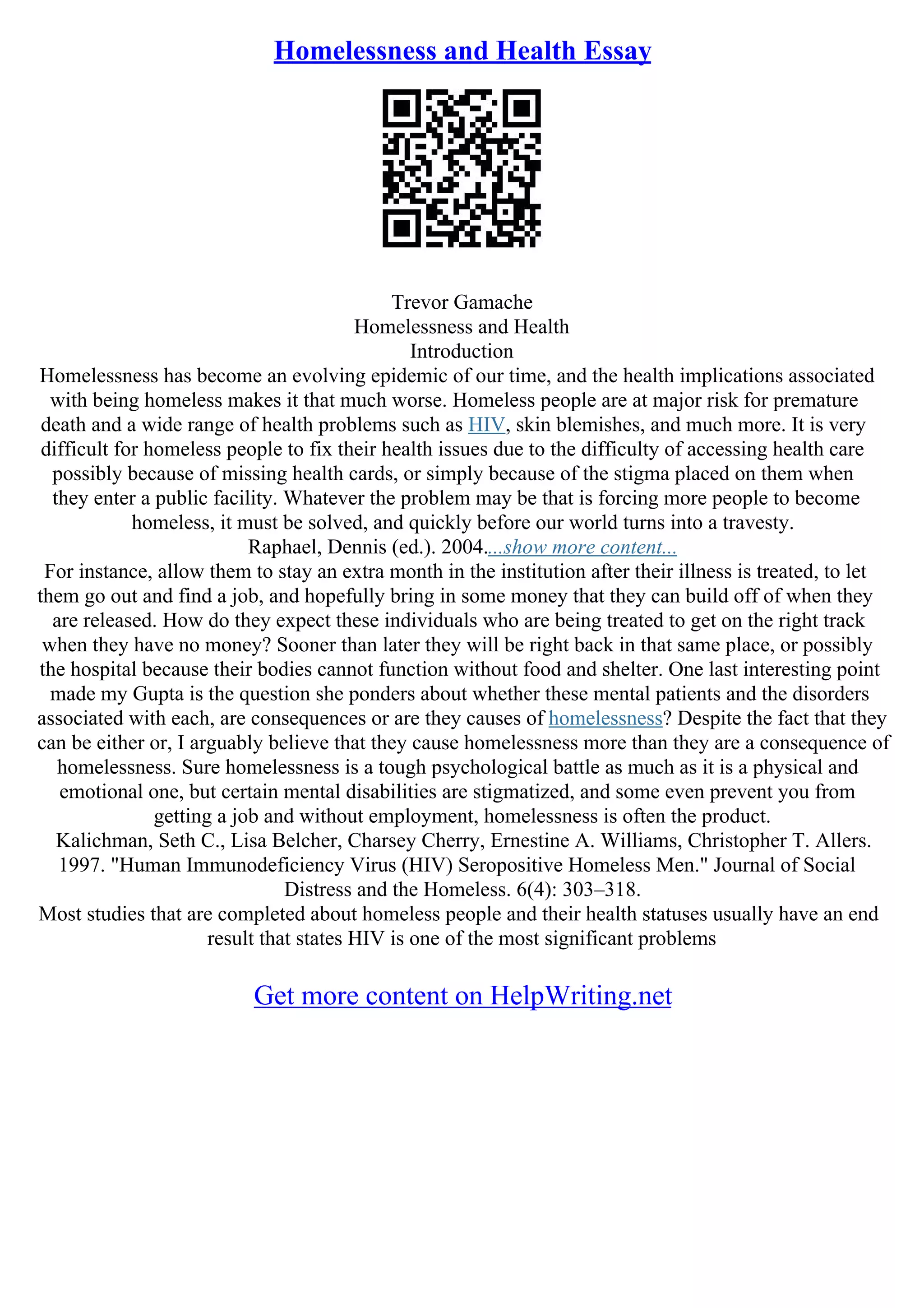 Homeless To Harvard Essay | PDF | Government Support and Welfare ...