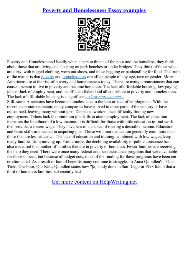 Homeless To Harvard Essay | PDF | Government Support and Welfare ...