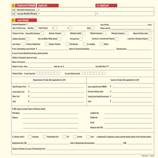 Home Loan Applications Form- PNB Housing | PDF