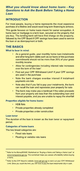 16 Questions You Should Ask The Bank Before Taking A Home Loan | PDF