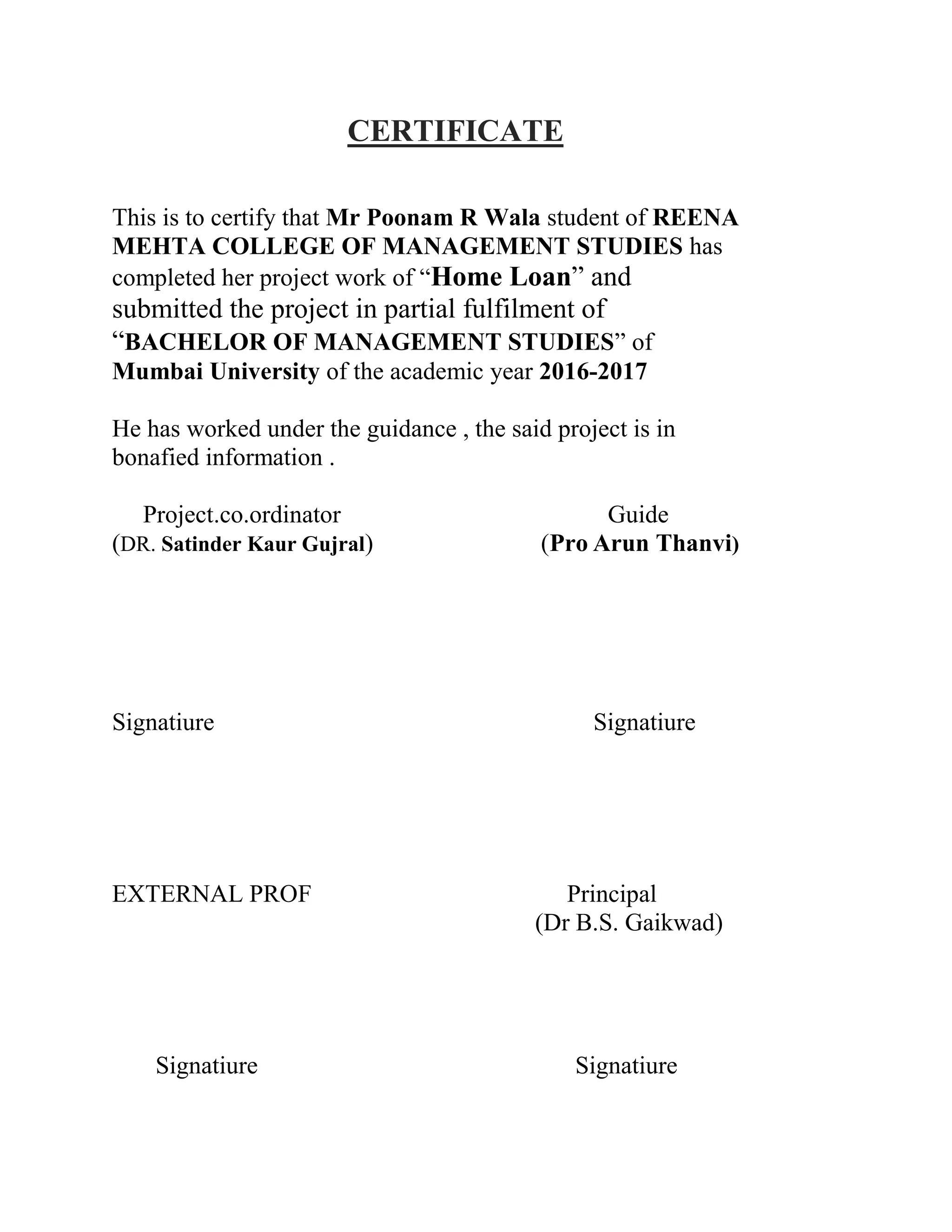 Home Loan Project black book | PDF