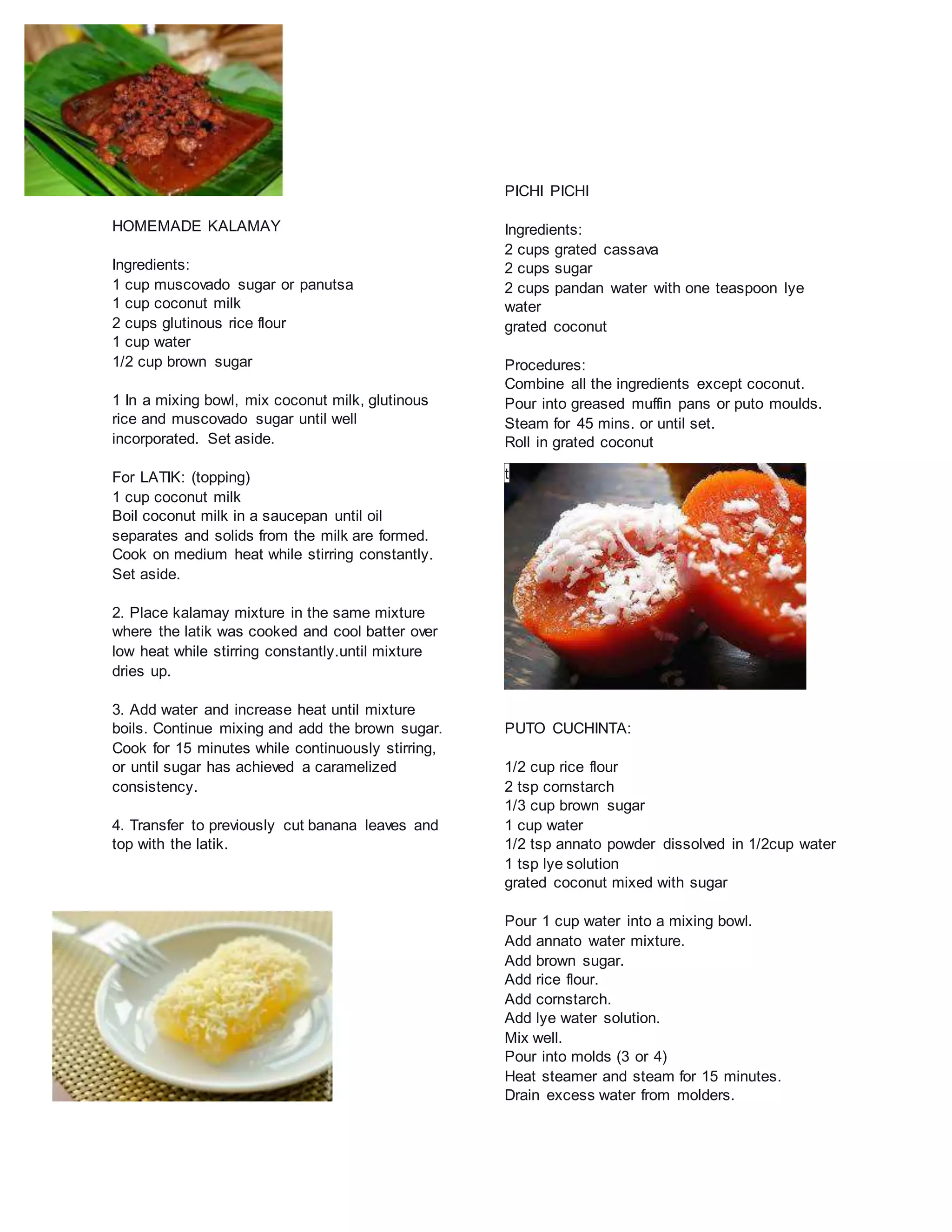 Homemade kalamay | DOCX