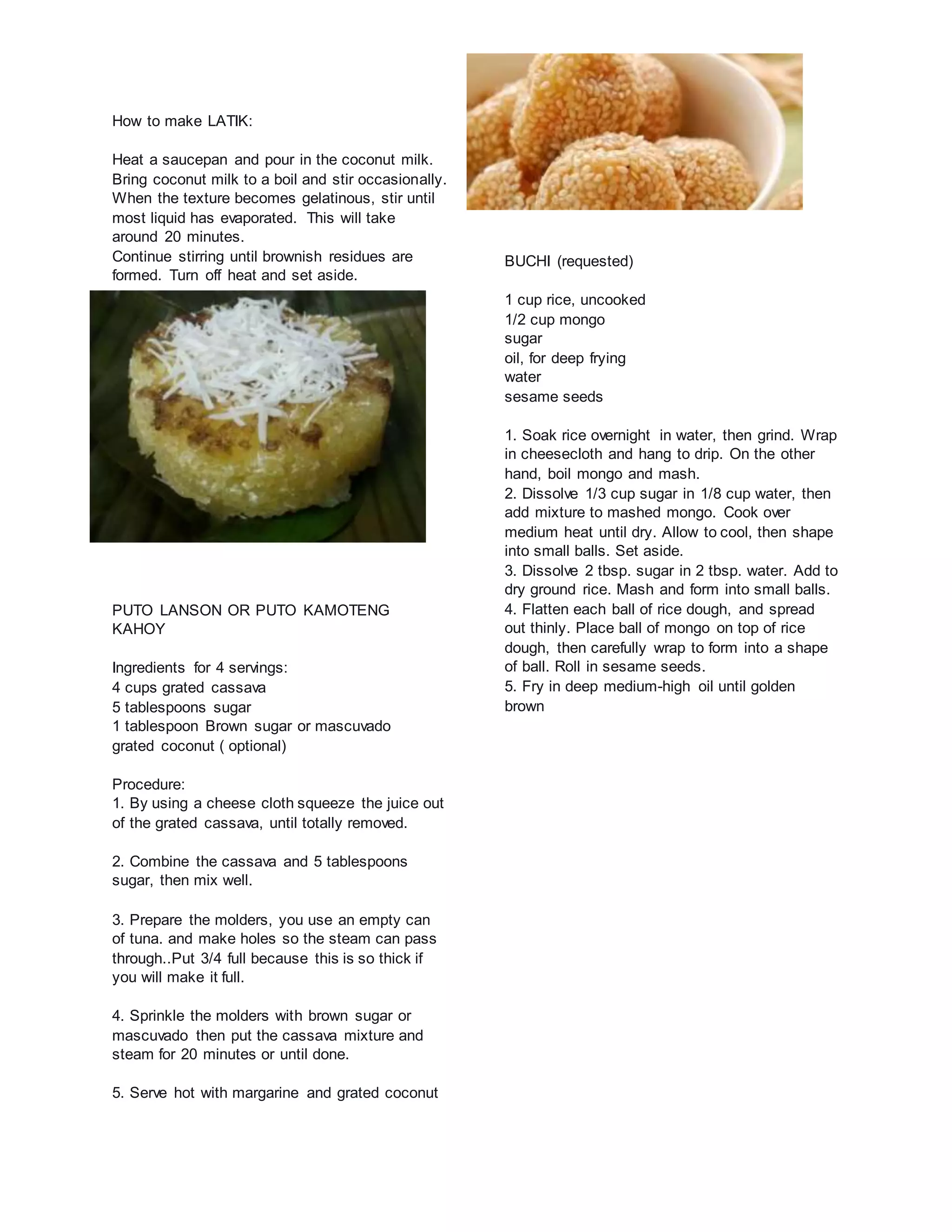 Homemade kalamay | DOCX