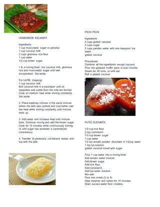 Homemade kalamay | DOCX