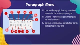 Home Menu Word - Informatika Home Menu word | PPTX