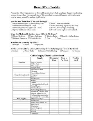 Home office checklist | DOC