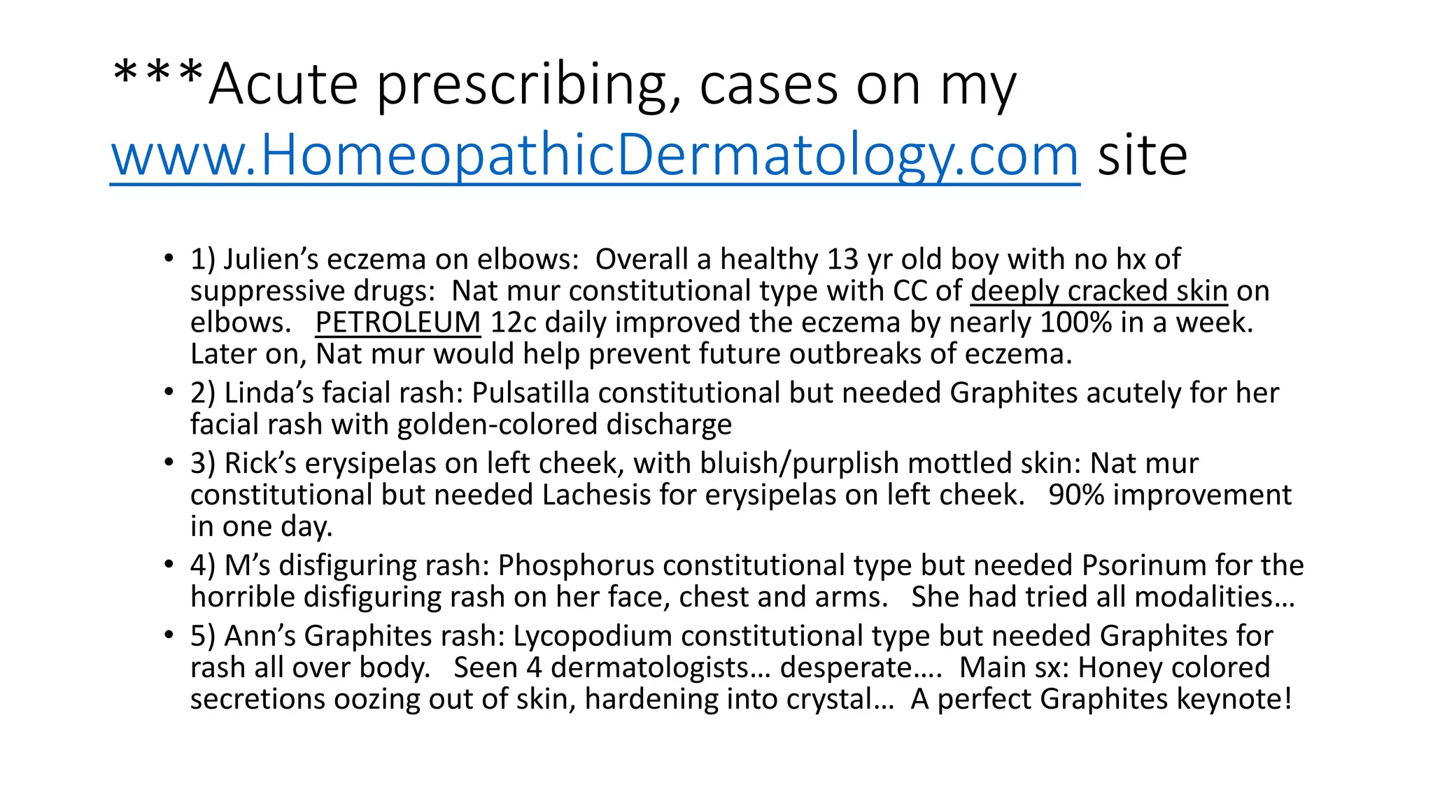 Homeopathic Dermatology - An Overview | PPTX