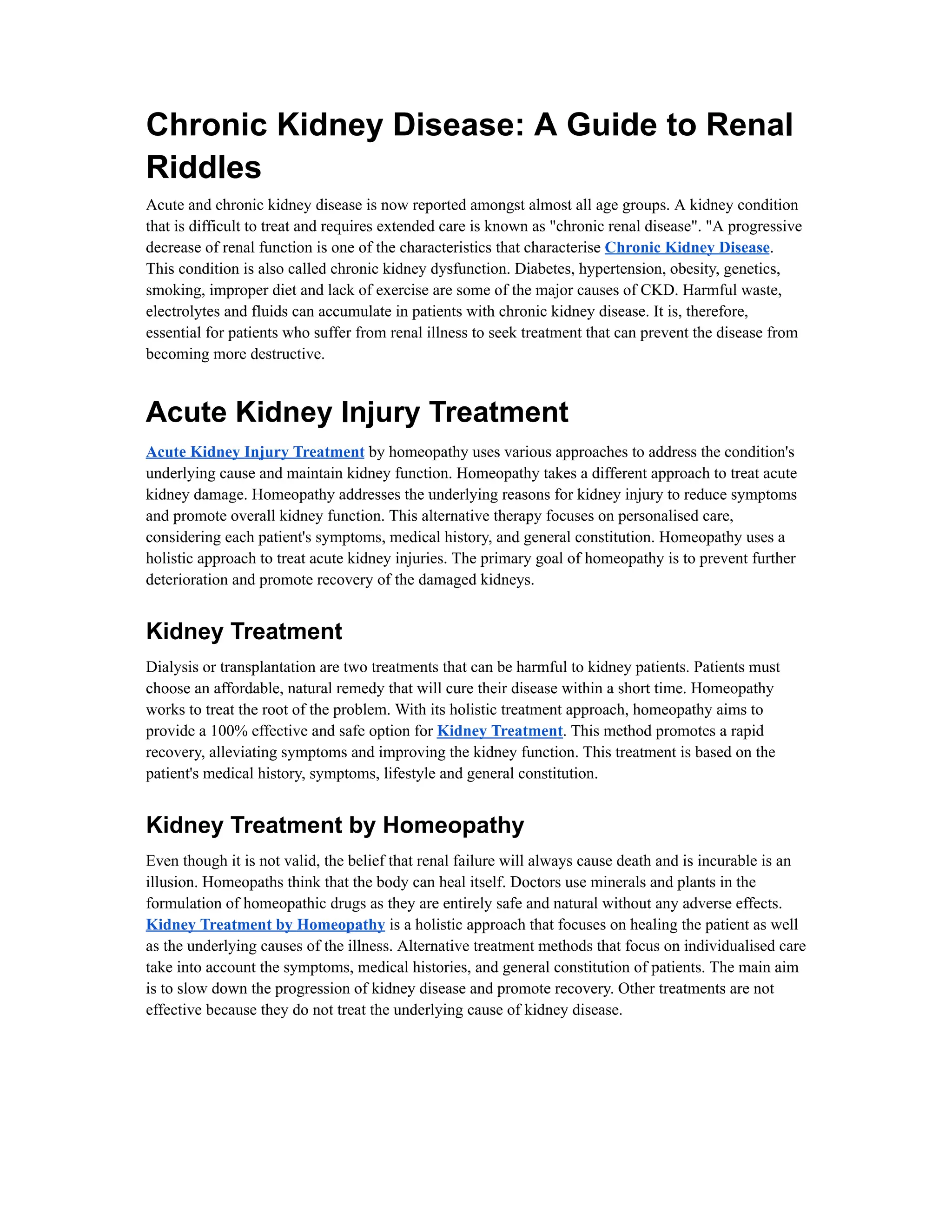 Chronic Kidney Disease: A Guide to Renal Riddles | PDF