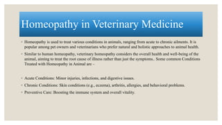 Homeopathy and it's application in veterinary medicine | PPTX