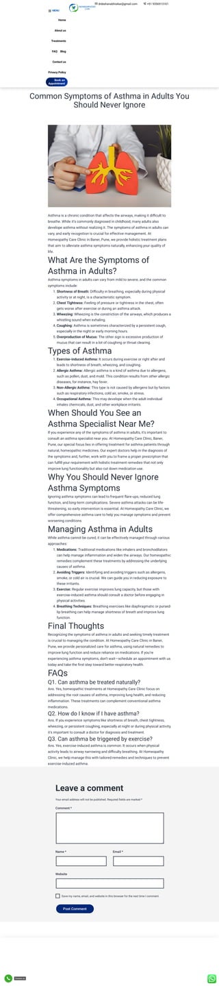 Common Symptoms of Asthma in Adults You Should Never Ignore | PDF