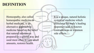 Homeopathy - An Alternative cure medicine | PPTX