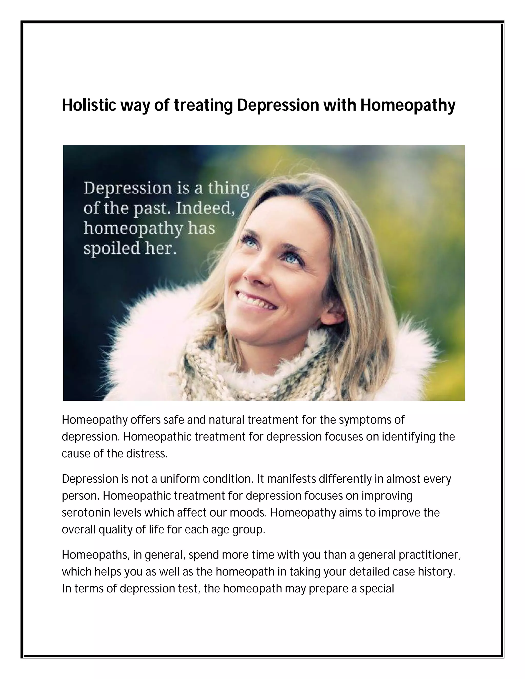 Homeopathy for depression | PDF