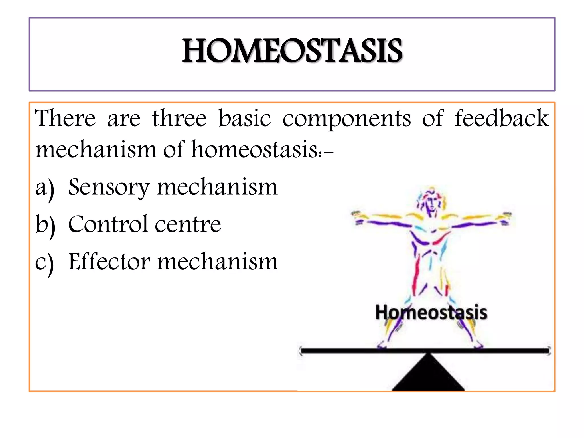 Homeostasis, the ability of body to maintain its internal balance ...