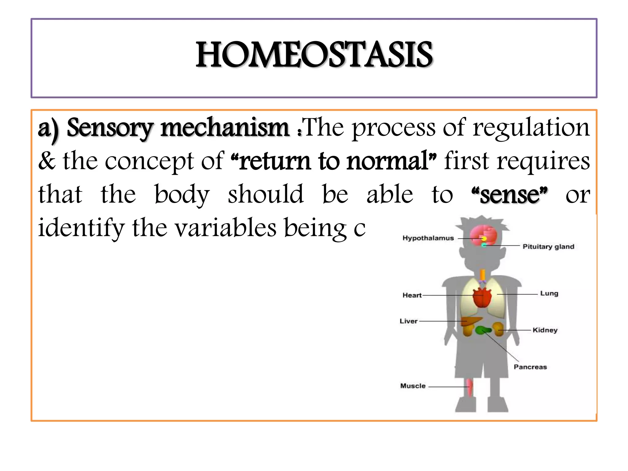 Homeostasis, the ability of body to maintain its internal balance ...