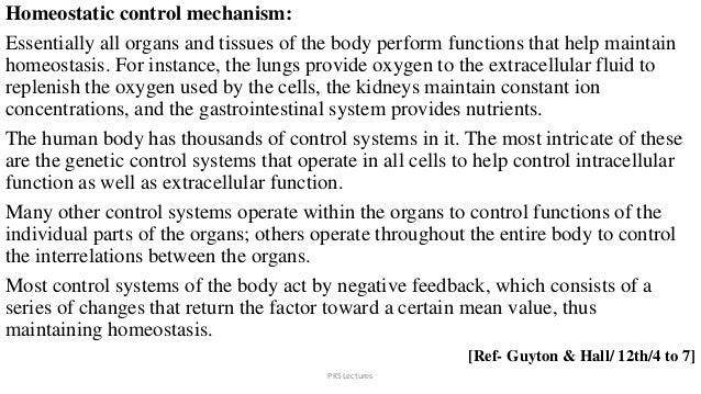 Homeostasis | Discuss the homeostatic control mechanism | General ...