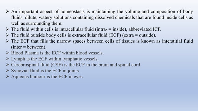 Study of Homeostasis (a part of Human anatomy and physiology) | PPT