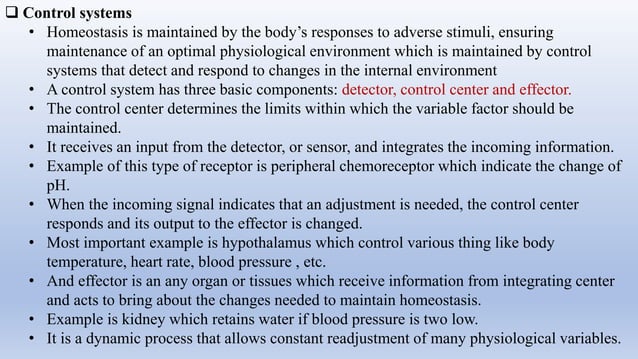 Study of Homeostasis (a part of Human anatomy and physiology) | PPT