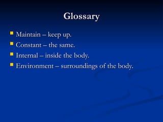 Homeostasis presentation and feedback loops | PPT