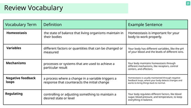 homeostasis -basic interactive slide deck.pptx | Endocrine and Metabolic Diseases | Diseases and ...